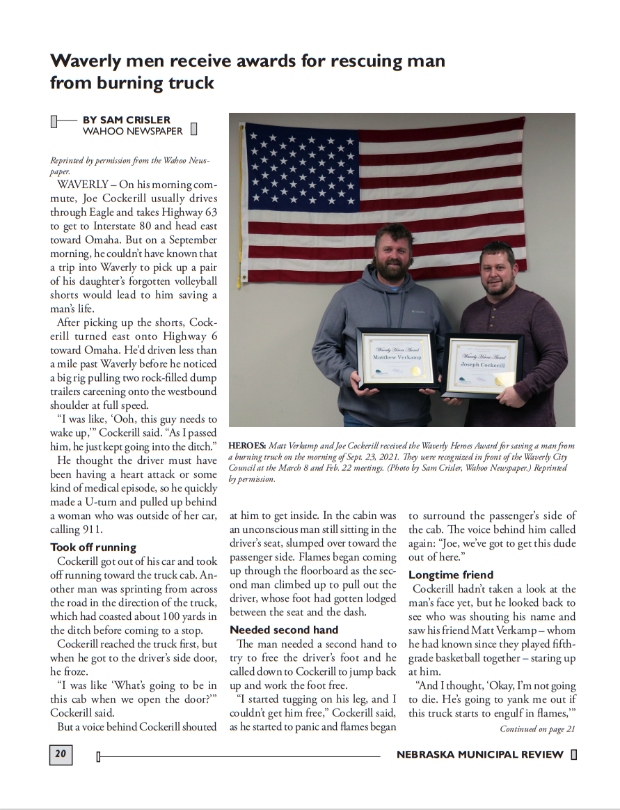 City of Waverly - Waverly Hero Award